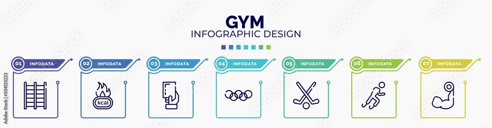 infographic for gym concept. vector infographic template with icons and ...