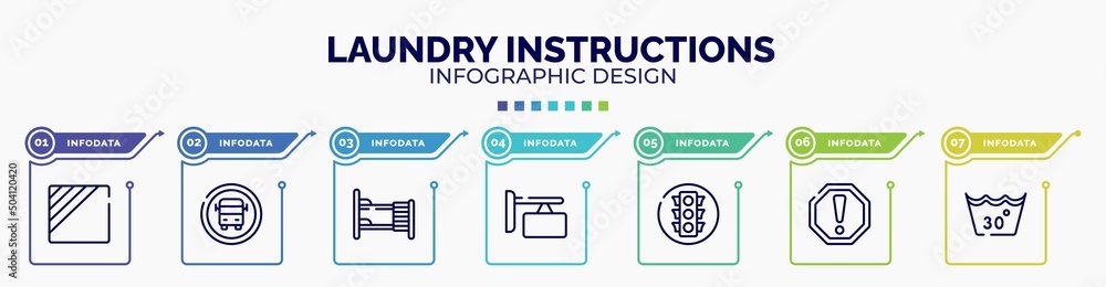 infographic for laundry instructions concept. vector infographic ...