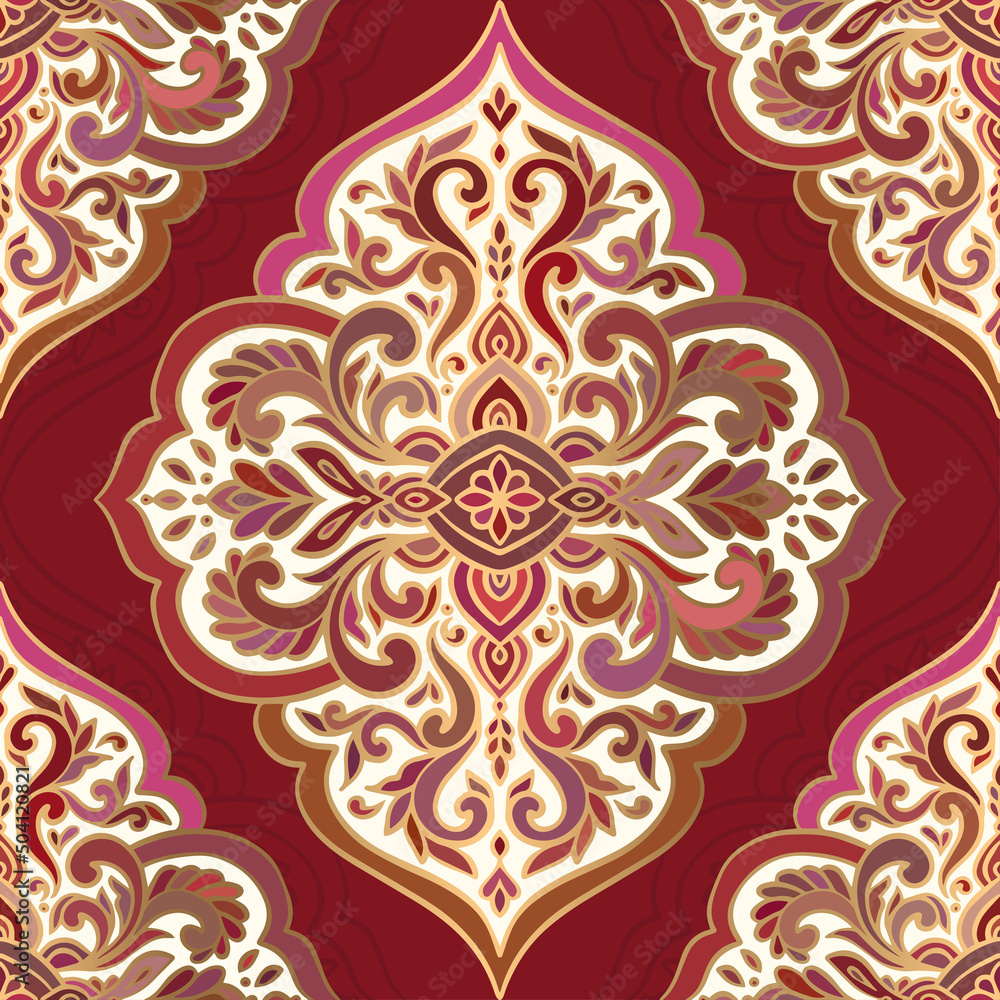 Indian Wallpaper Pattern Red