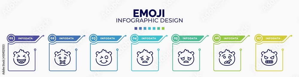 infographic for emoji concept. vector infographic template with icons ...