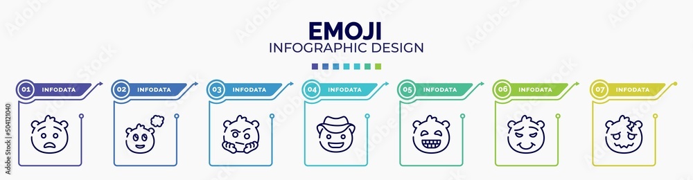 infographic for emoji concept. vector infographic template with icons ...