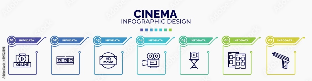 infographic for cinema concept. vector infographic template with icons ...