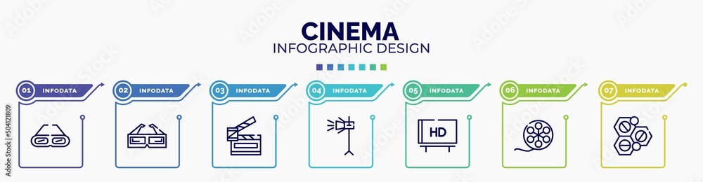 infographic for cinema concept. vector infographic template with icons ...