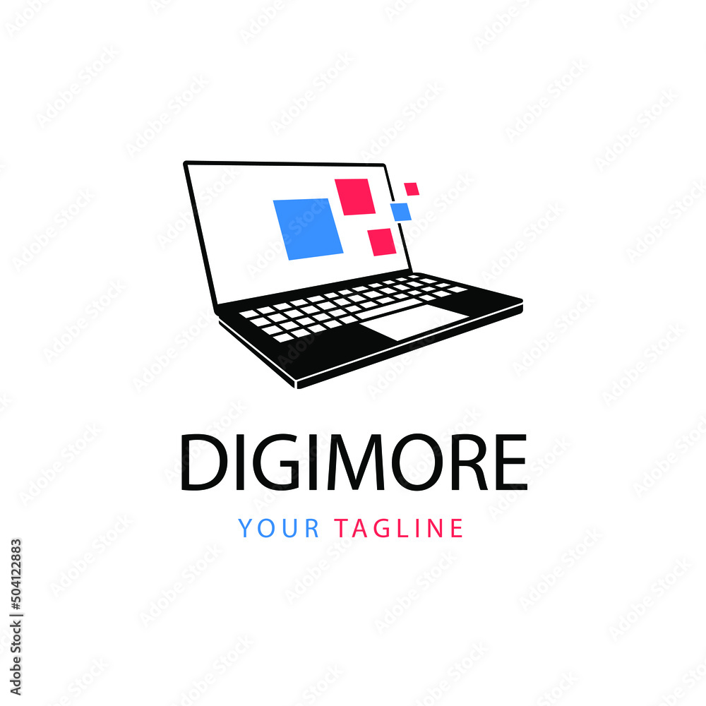 Computer logo design. Pc fix, repair icon. Computer maintenance service ...