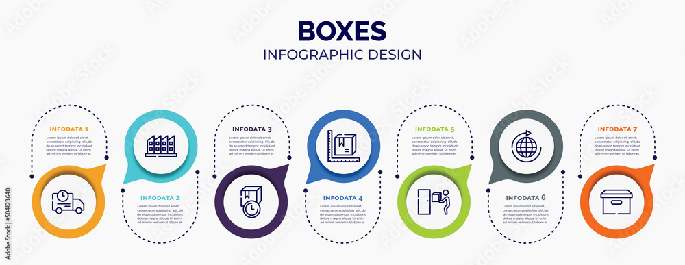 infographic for boxes concept. vector infographic template with icons ...
