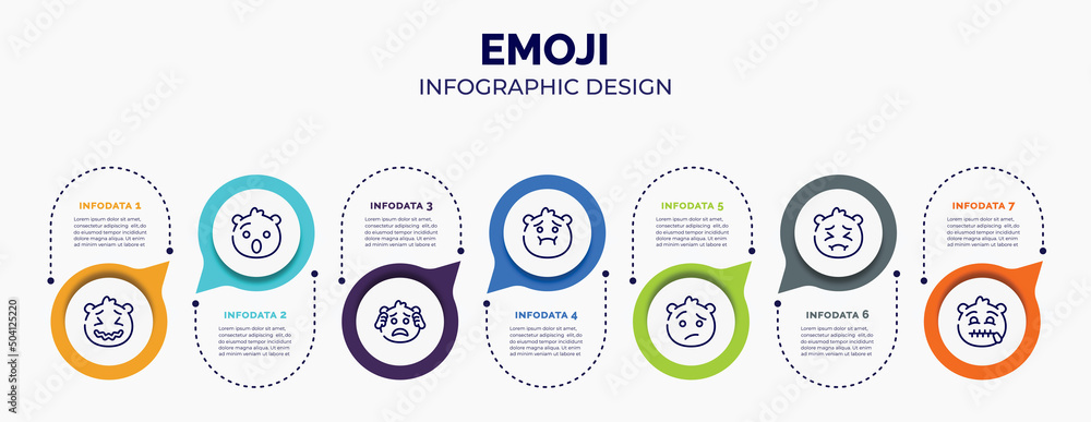 infographic for emoji concept. vector infographic template with icons ...