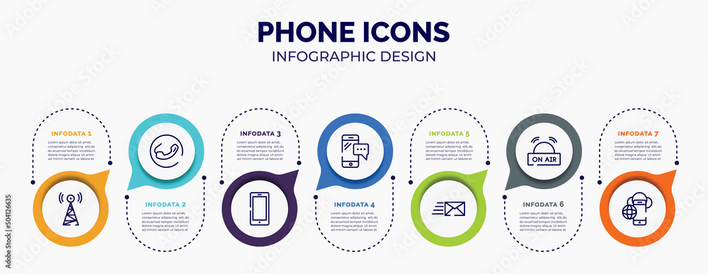 infographic for phone icons concept. vector infographic template with ...