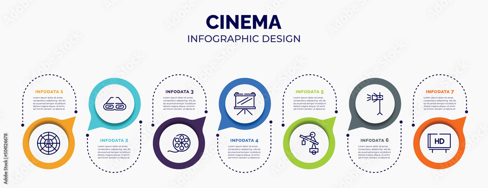 infographic for cinema concept. vector infographic template with icons ...