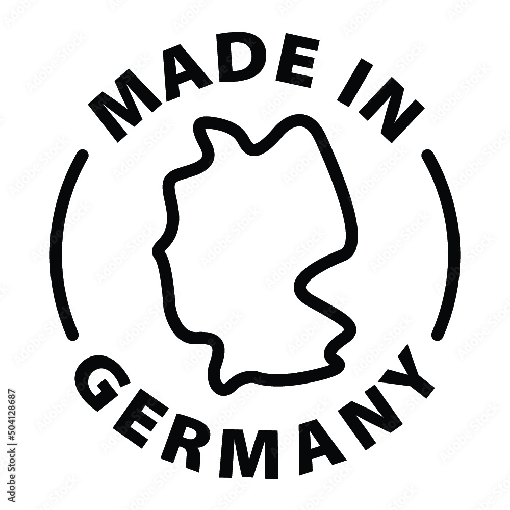 made in Germany black outline badge icon label isolated vector on ...