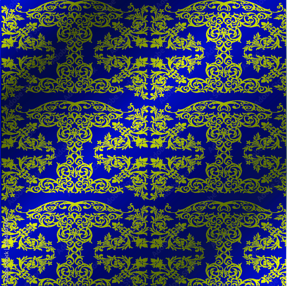 Royal vector textile on a blue background, luxury blue royal wallpaper ...