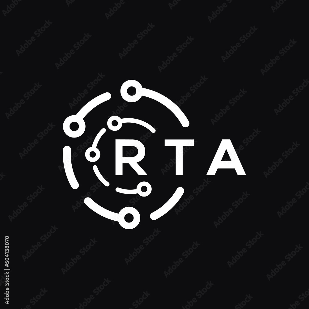 RTA technology letter logo design on black background. RTA creative ...