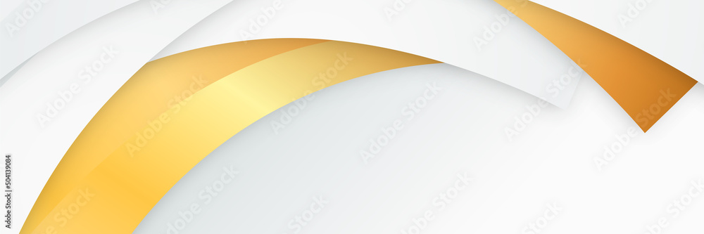 Modern minimal and clean white gold background with realistic line wave ...