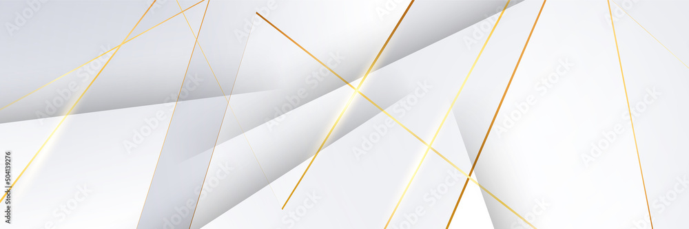 Modern minimal and clean white gold background with realistic line wave ...