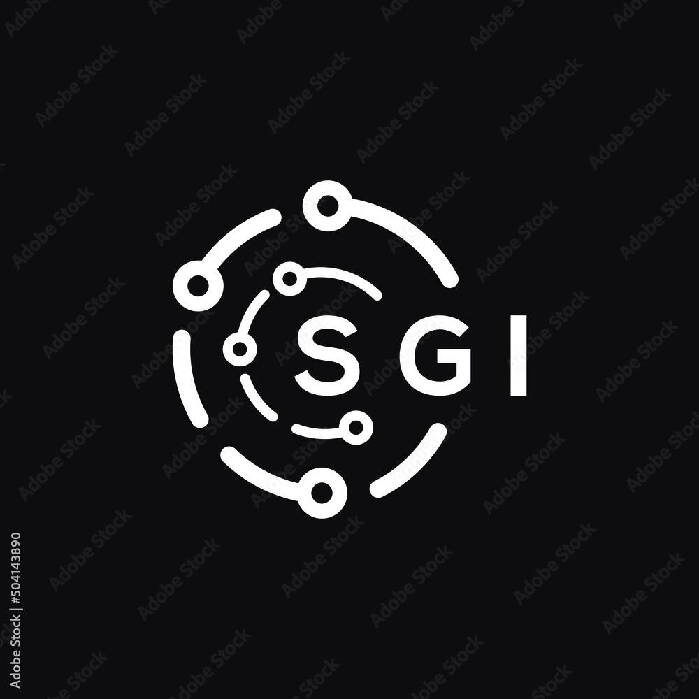 SGI technology letter logo design on black background. SGI creative ...