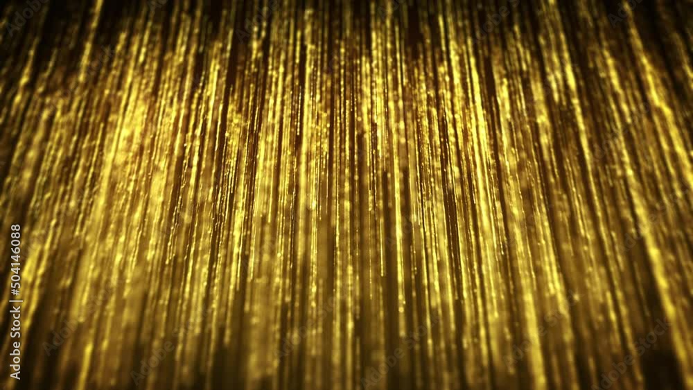 Abstract Gold Filaments Bursting Background/ 4k animation of an ...