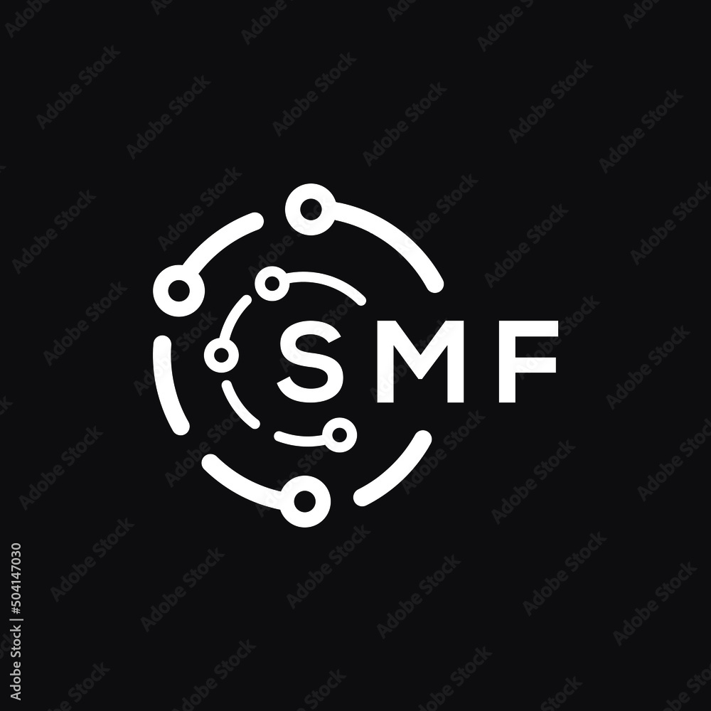 SMF technology letter logo design on black background. SMF creative ...
