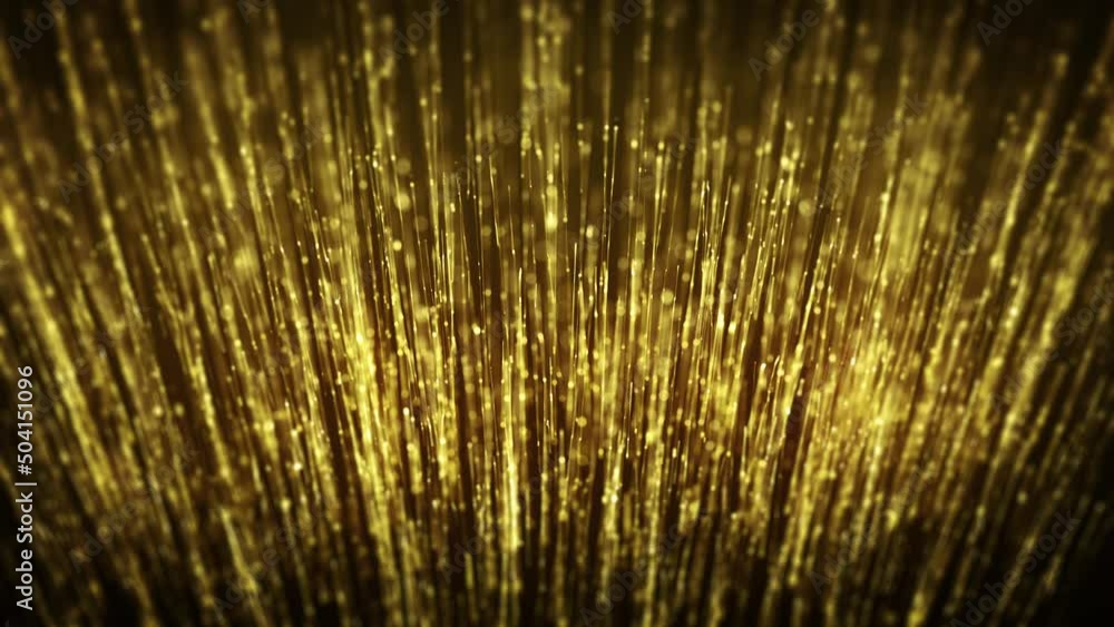 Abstract Gold Filaments Bursting Background/ 4k animation of an ...