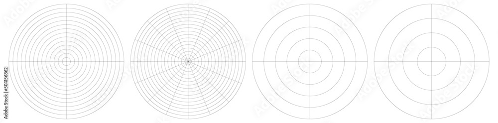 Polar, circular grid, mesh. Pie chart, graph element Stock Vector ...