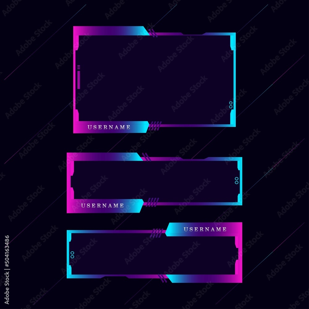 Editable overlay Twitch streaming for gaming tamplate vector Stock ...