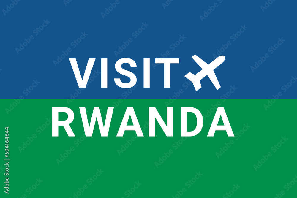 Visit Rwanda . Visit Logo Rwanda and plane. Air flight to Kigali ...