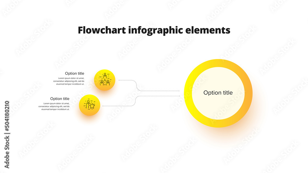 Business yellow 2 step process chart infographic. Circular corporate ...