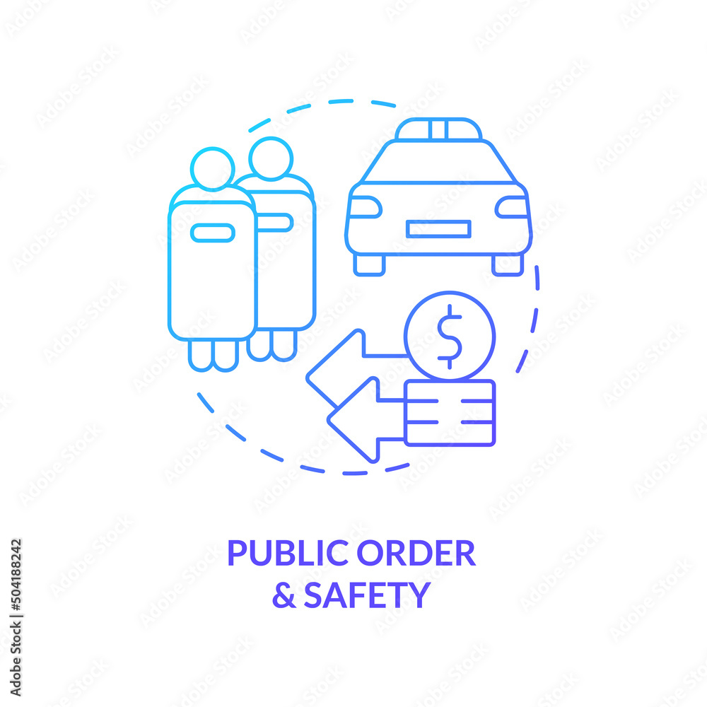 Public order and safety blue gradient concept icon. Police and ...