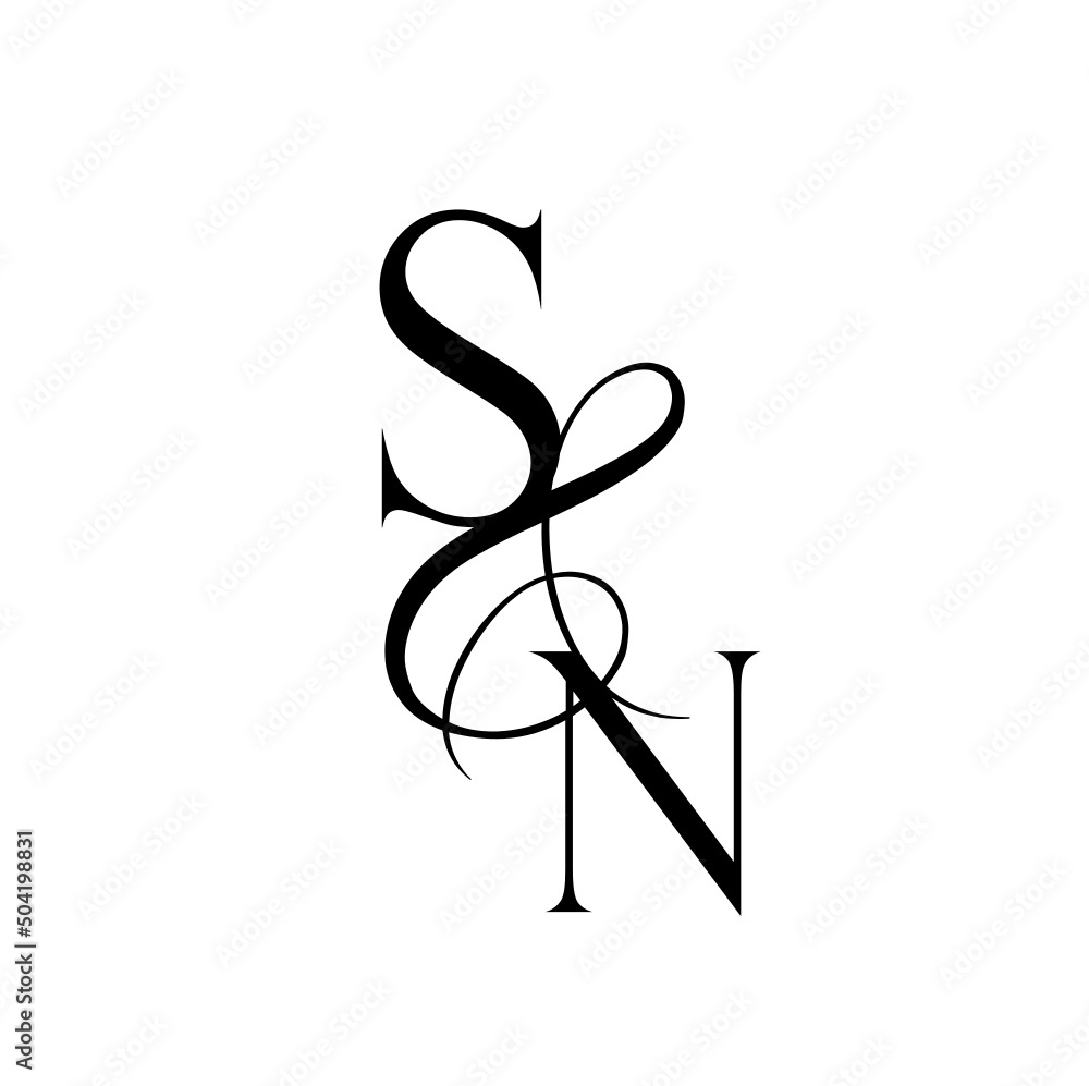 ns, sv, monogram logo. Calligraphic signature icon. Wedding Logo ...