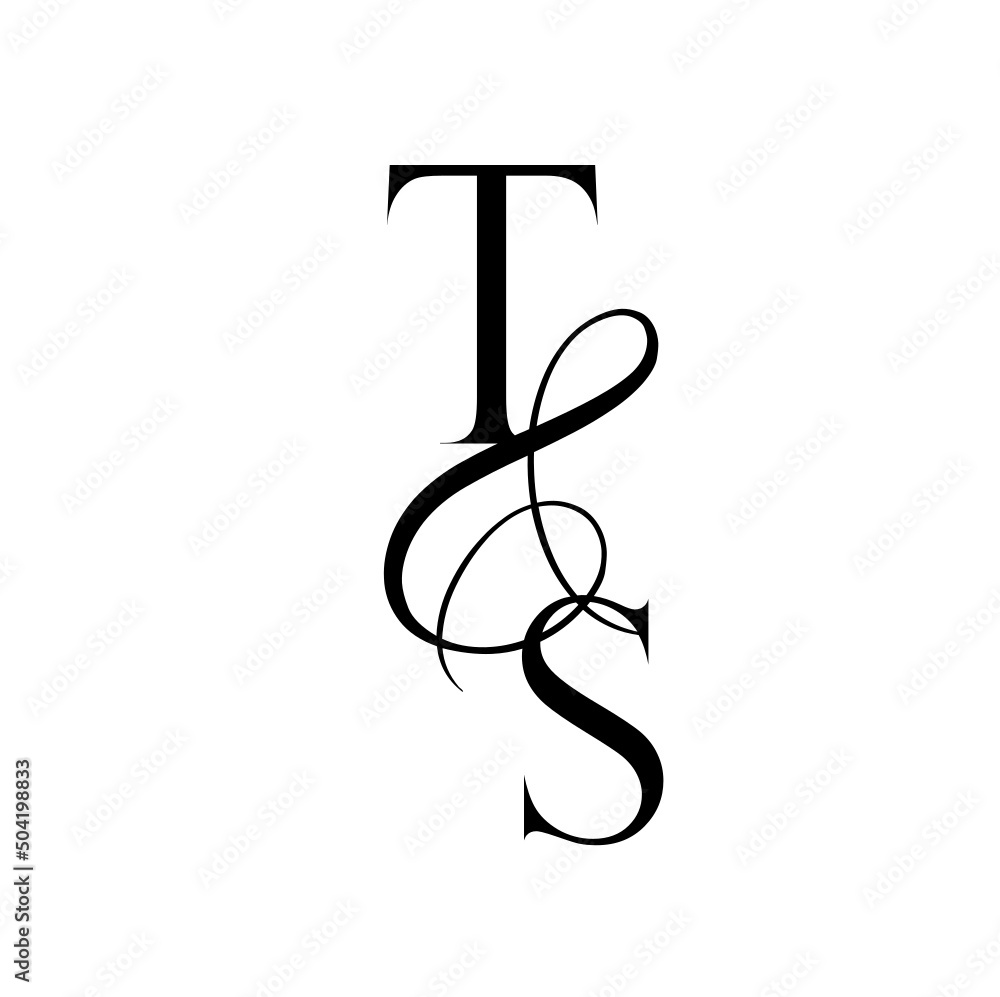 st, ts, monogram logo. Calligraphic signature icon. Wedding Logo ...