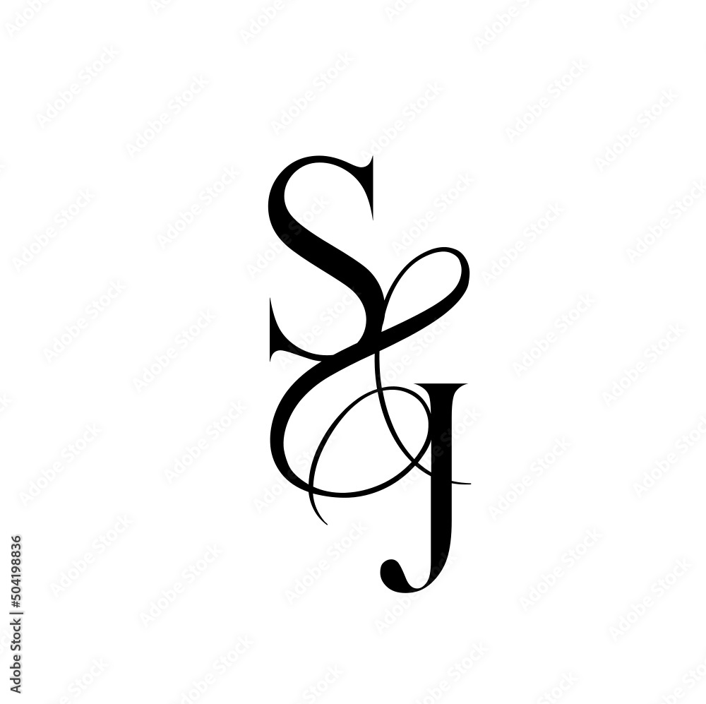js, sj, monogram logo. Calligraphic signature icon. Wedding Logo ...