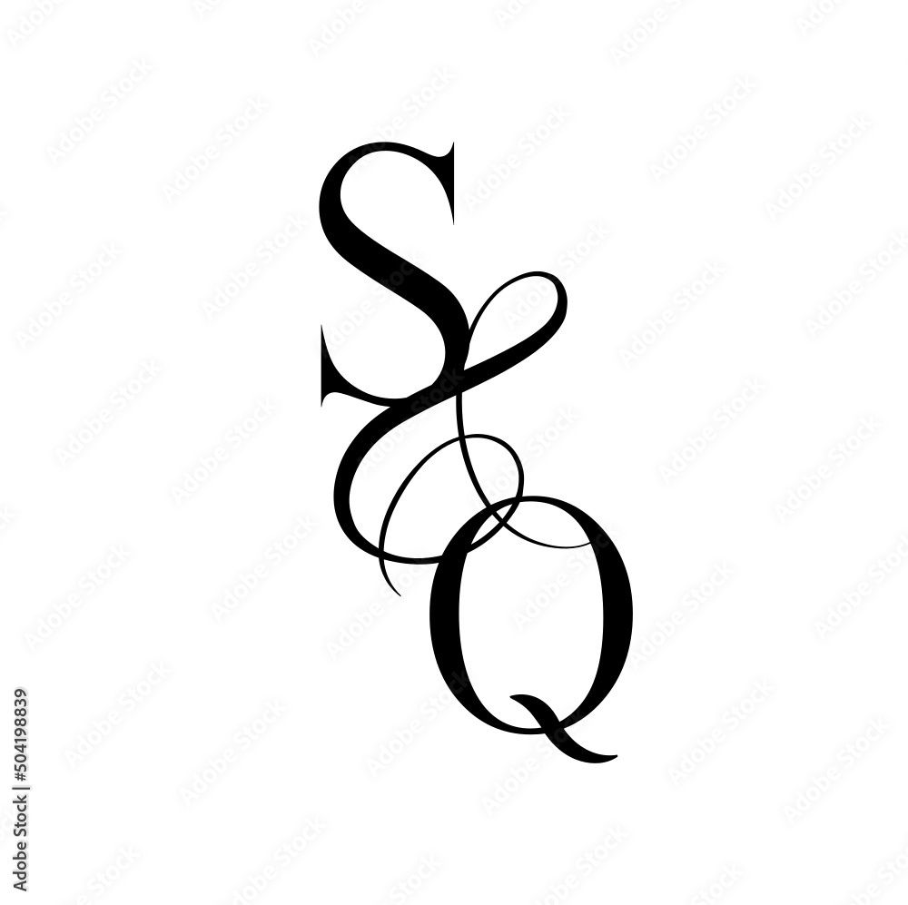 qs, sq, monogram logo. Calligraphic signature icon. Wedding Logo ...