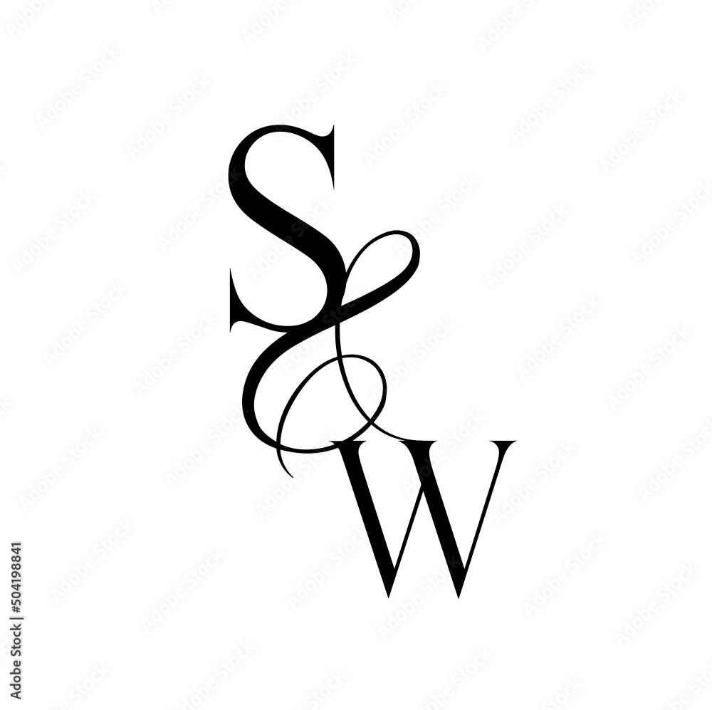 ws, sw, monogram logo. Calligraphic signature icon. Wedding Logo ...