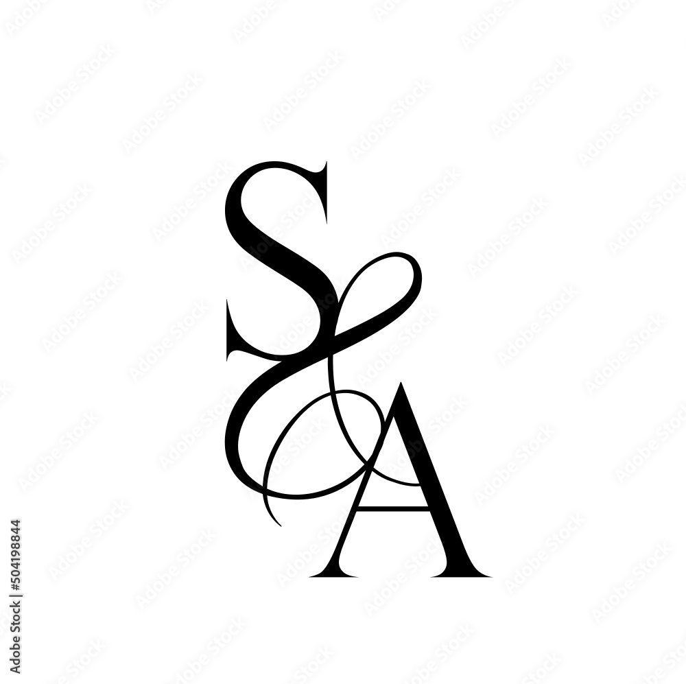 as, sa, monogram logo. Calligraphic signature icon. Wedding Logo ...