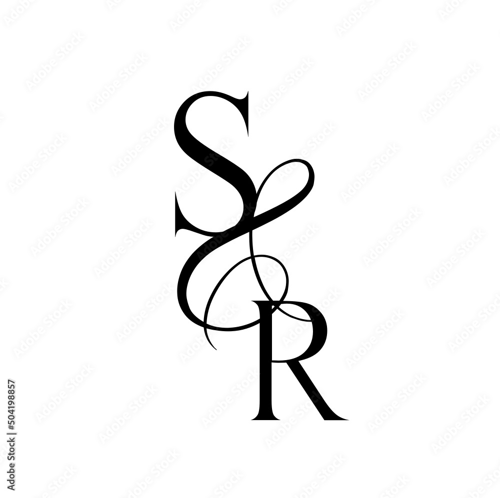 rs, sr, monogram logo. Calligraphic signature icon. Wedding Logo ...