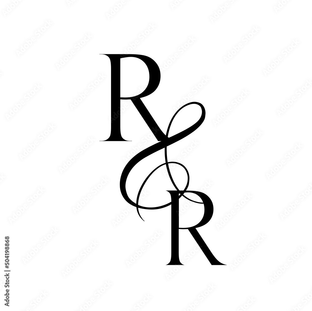 rr, rr, monogram logo. Calligraphic signature icon. Wedding Logo ...