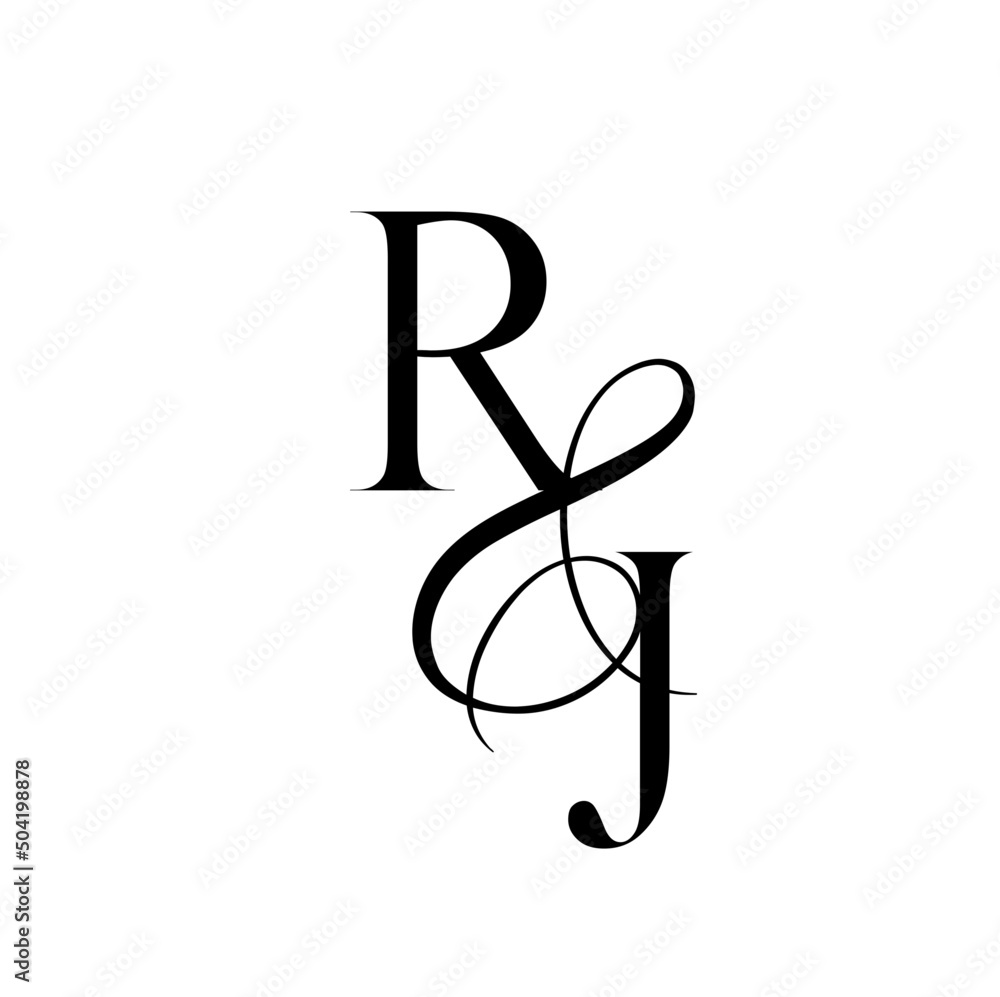 jr, rj, monogram logo. Calligraphic signature icon. Wedding Logo ...
