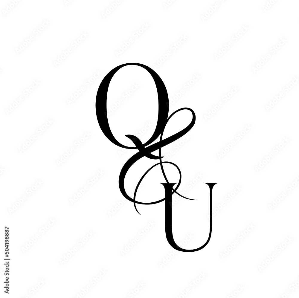 uq, qu, monogram logo. Calligraphic signature icon. Wedding Logo ...