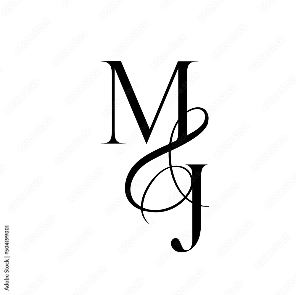 jm, mj, monogram logo. Calligraphic signature icon. Wedding Logo ...
