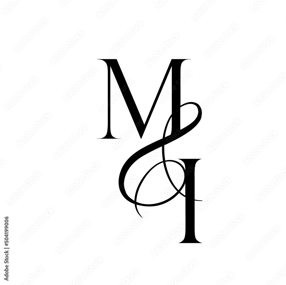 im, mi, monogram logo. Calligraphic signature icon. Wedding Logo ...
