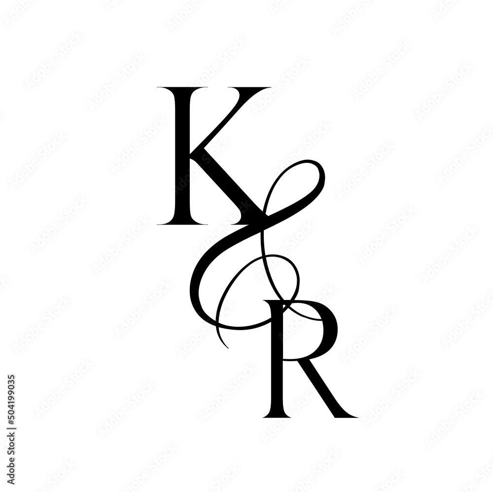 rk, kr, monogram logo. Calligraphic signature icon. Wedding Logo ...