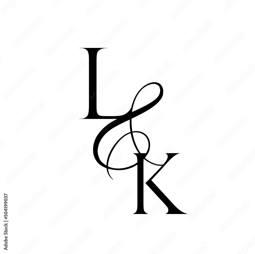 kl, lk, monogram logo. Calligraphic signature icon. Wedding Logo ...