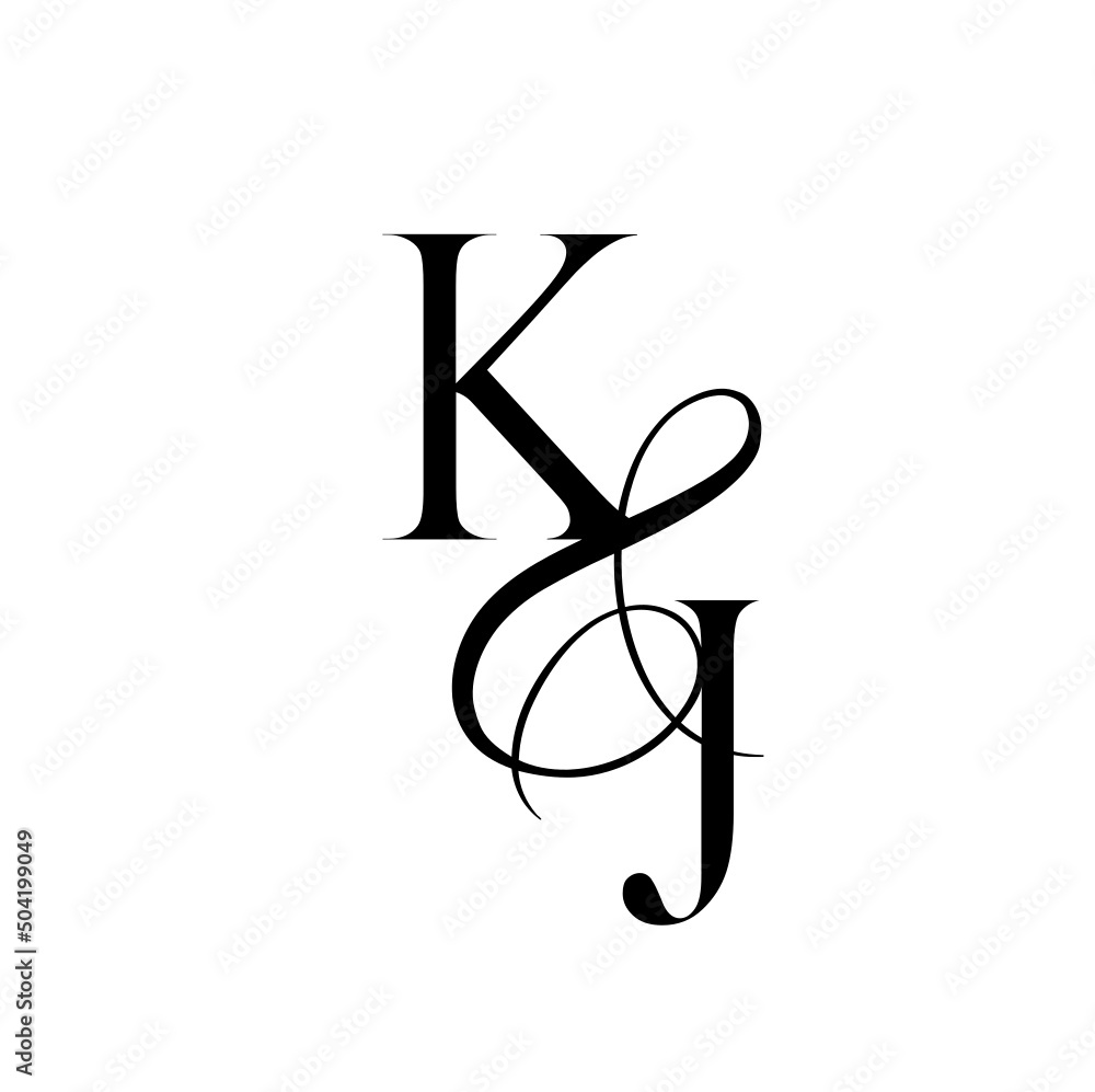 jk, kj, monogram logo. Calligraphic signature icon. Wedding Logo ...