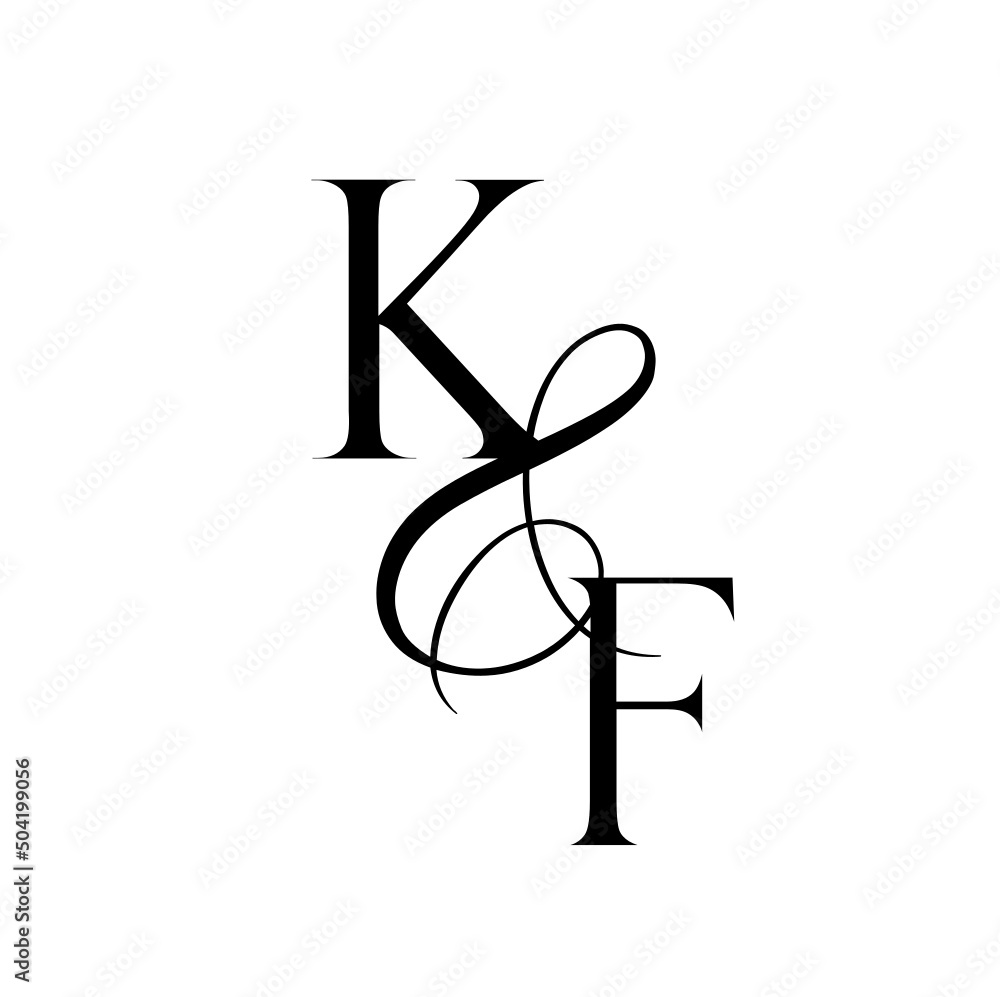 fk, kf, monogram logo. Calligraphic signature icon. Wedding Logo ...
