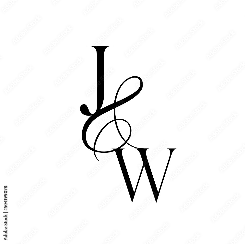 wj, jw, monogram logo. Calligraphic signature icon. Wedding Logo ...