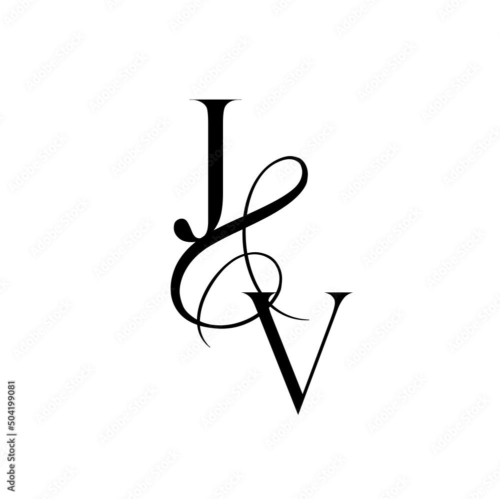 vj, jv, monogram logo. Calligraphic signature icon. Wedding Logo ...