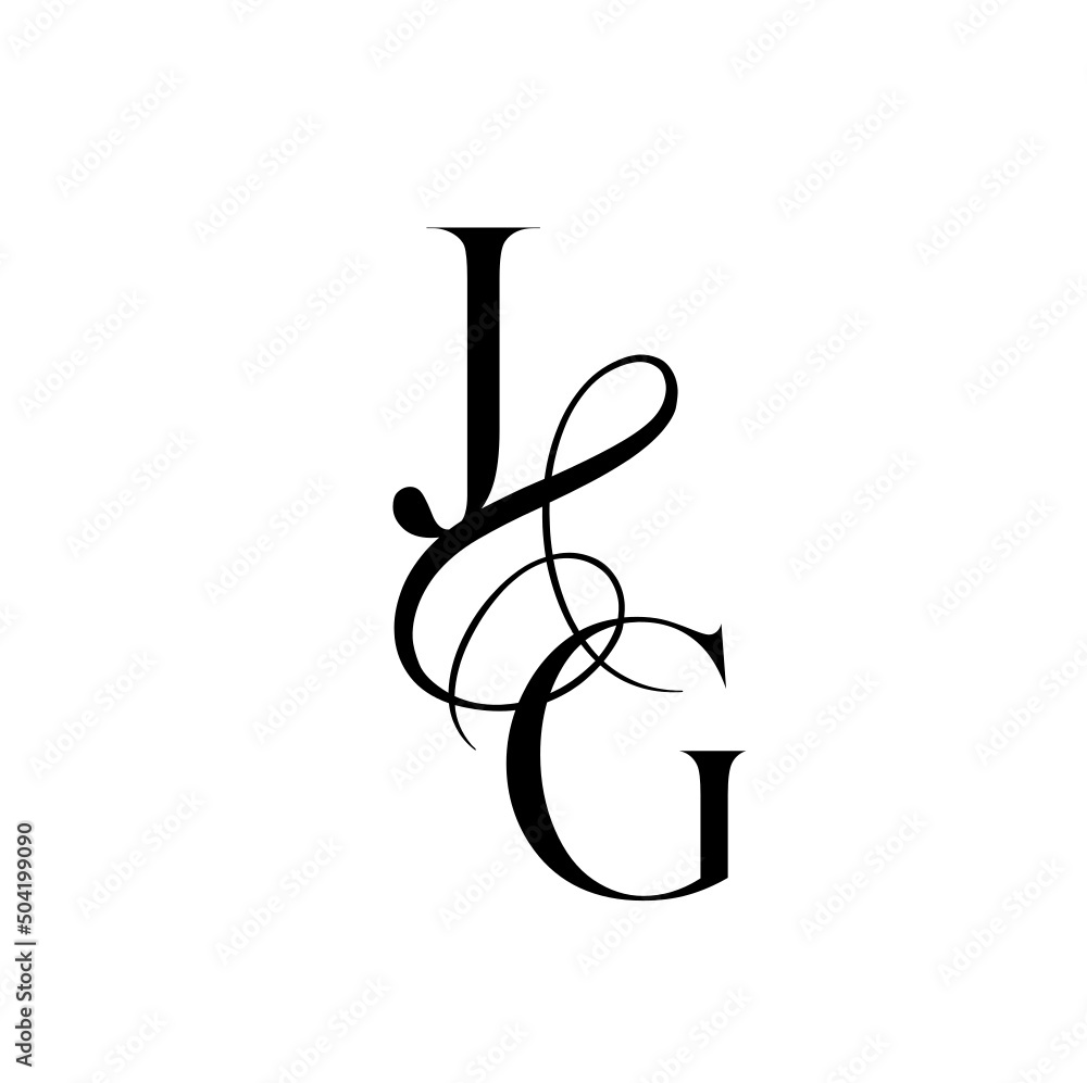 gj, jg, monogram logo. Calligraphic signature icon. Wedding Logo ...
