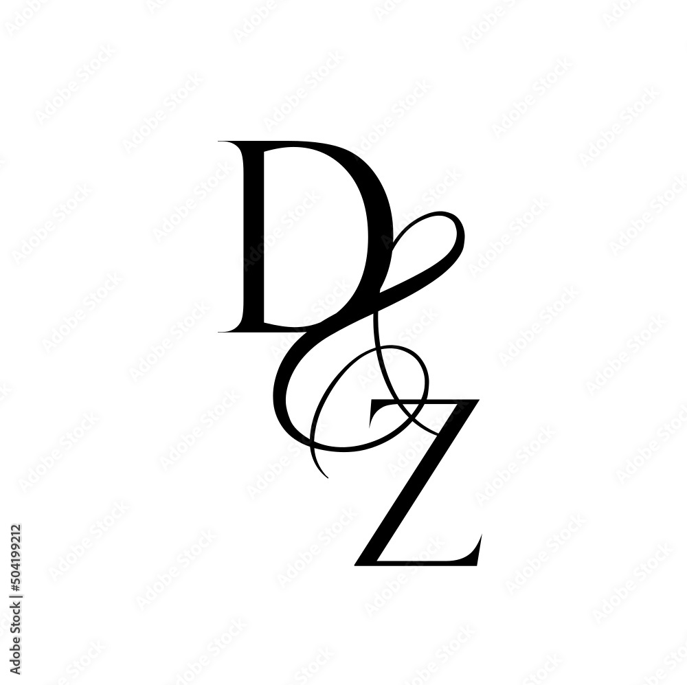 zd, dz, monogram logo. Calligraphic signature icon. Wedding Logo ...