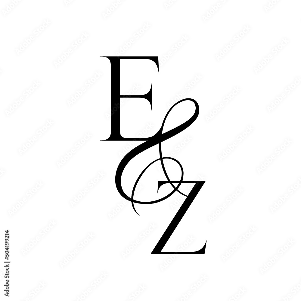 Vecteur Stock ze, ez, monogram logo. Calligraphic signature icon ...