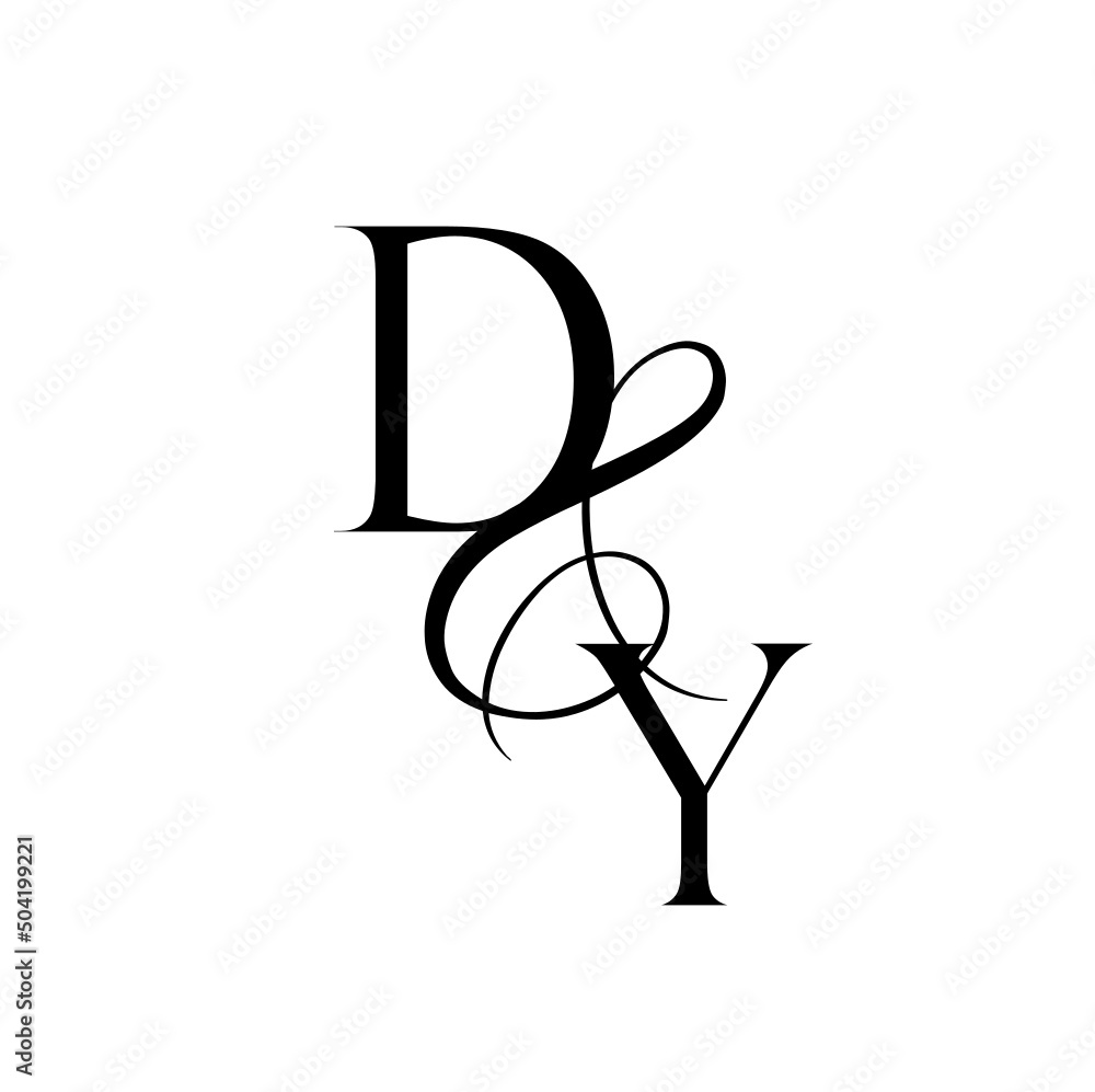 yd, dy, monogram logo. Calligraphic signature icon. Wedding Logo ...