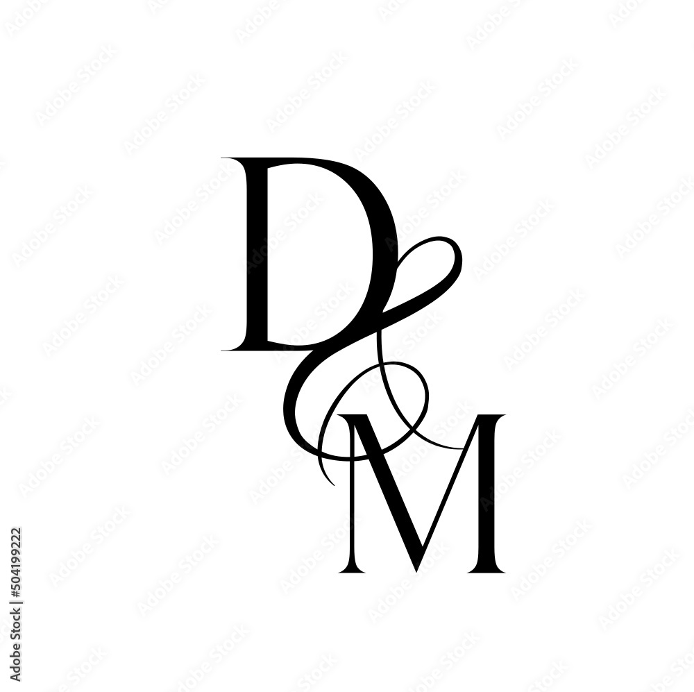 Vetor de md, dm, monogram logo. Calligraphic signature icon. Wedding ...