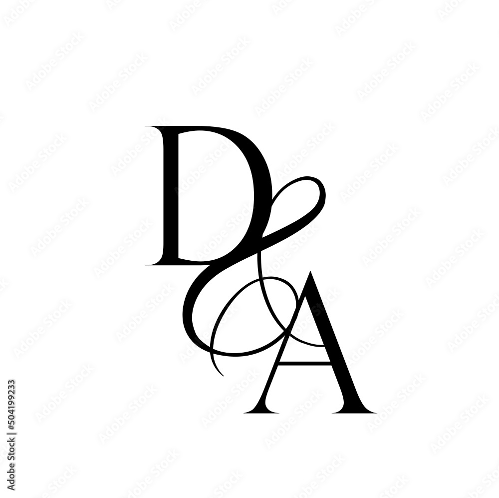 ad, da, monogram logo. Calligraphic signature icon. Wedding Logo ...